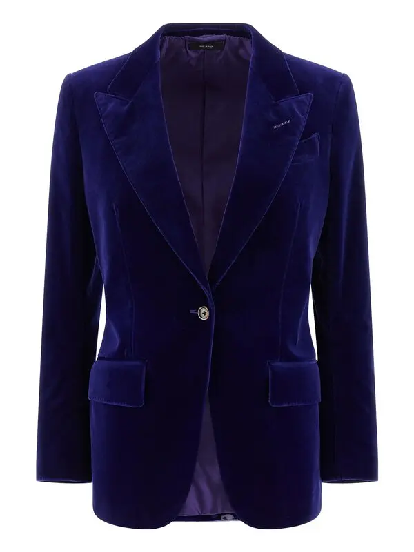 TOM FORD Wallis Velvet Blazer - Blue