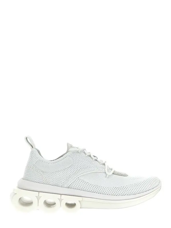 FERRAGAMO Mina Synthetic Knit Sneakers - White