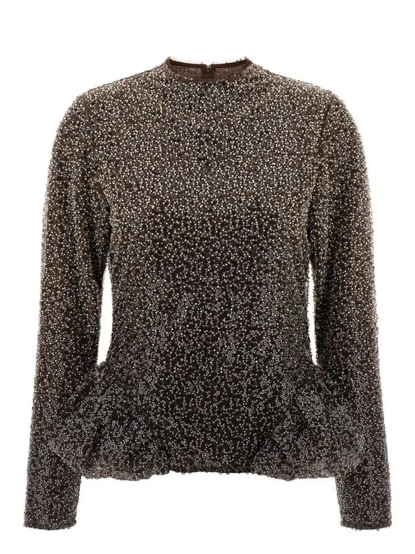 ROTATE BY BIRGER CHRISTENSEN Sequin Top - Beige