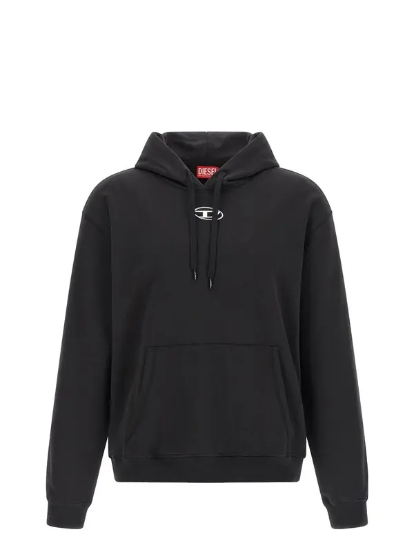 DIESEL® S-norm-hood-iod Cotton Hoodie - Black
