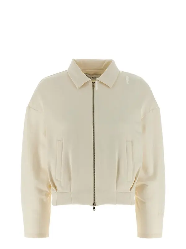 Max Mara Argenta Silk And Cotton Cropped Sweatshirt - White