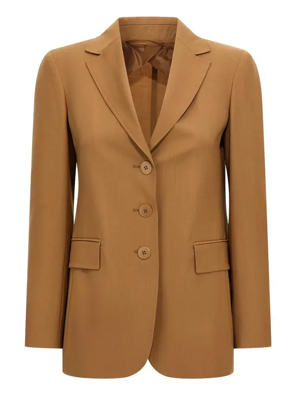 Max Mara Virgin Wool Single-breasted Blazer - Brown
