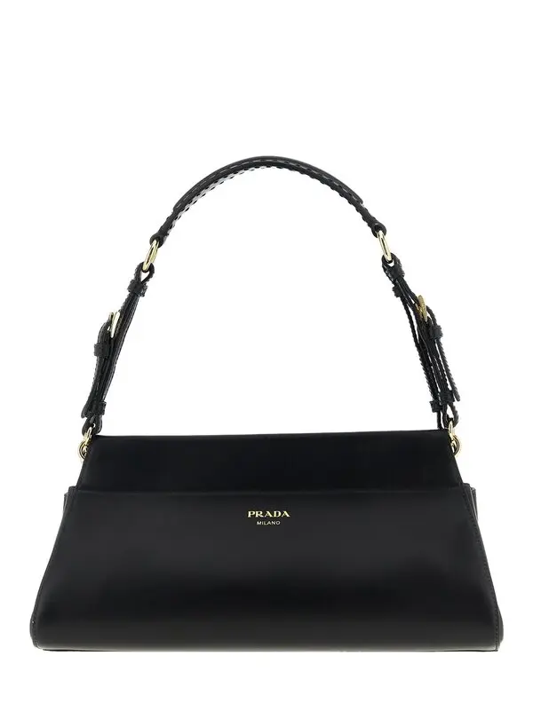 Prada Nappa Leather Shoulder Bag - Black