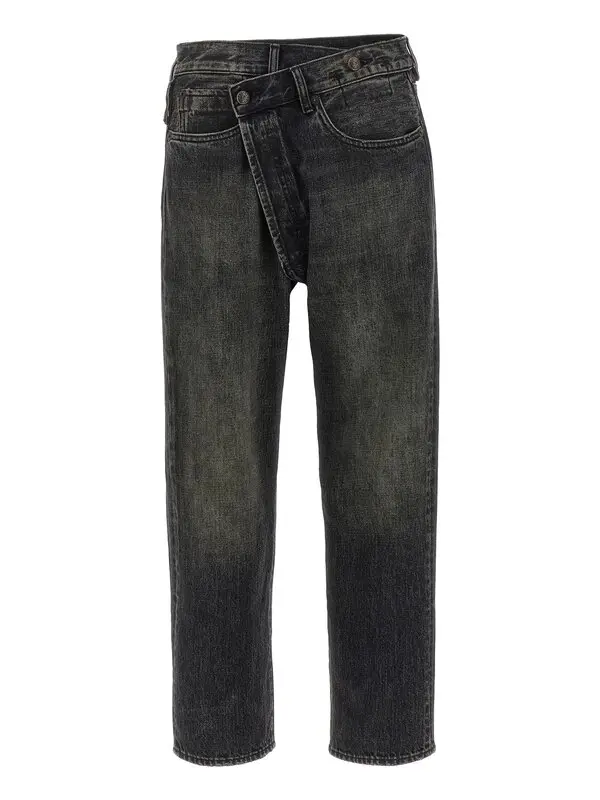 R13 Crossover Delavé Cotton Denim Jeans - Black