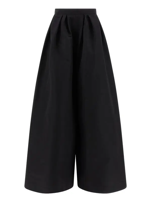 Carolina Herrera Silk Faille Palazzo Trousers - Black