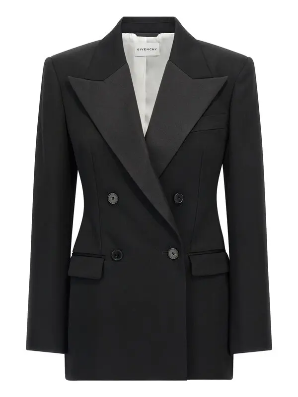 Givenchy Satin Lapel Blazer - Black