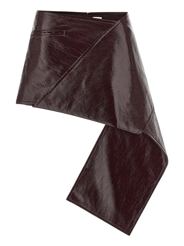 COURREGES Fold Vinyl Mini' Skirt - Bordeaux