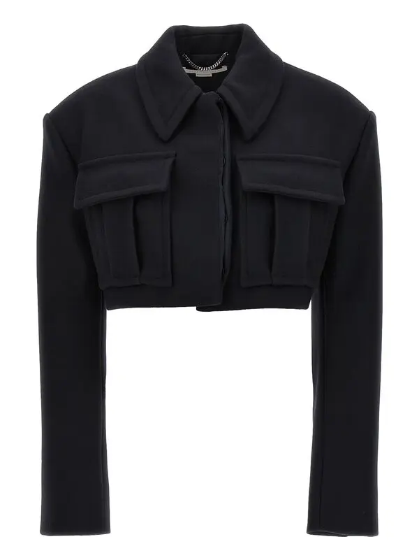Stella McCartney Balaton Bacci Cropped Wool Jacket - Black