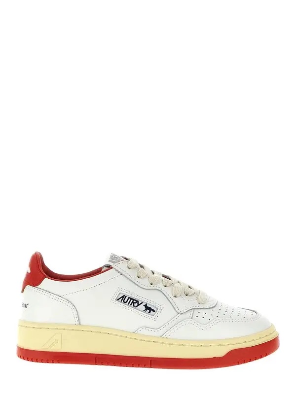 AUTRY X Maison Kitsuné Medalist Low Leather Sneakers - Red