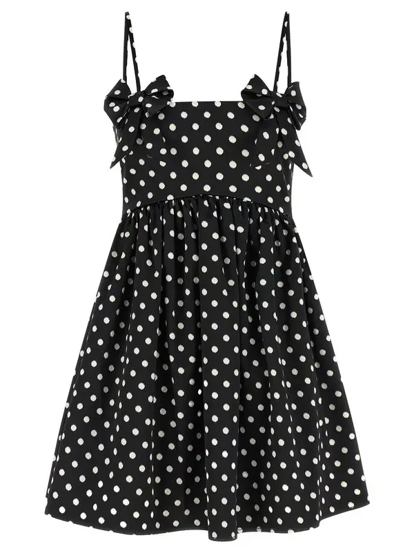 GANNI Polka Dot Mini Dress - Black