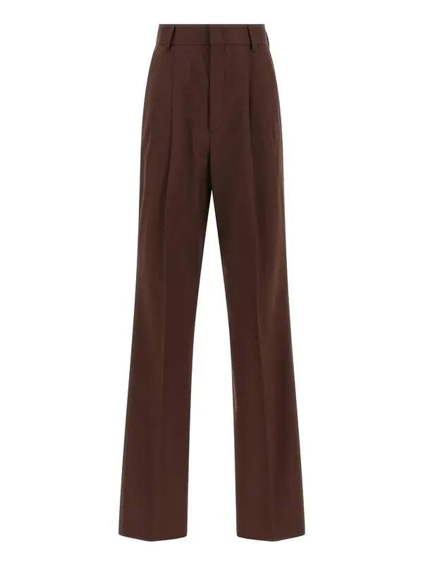 ARMARIUM Clelia Light Virgin Wool Trousers - Brown