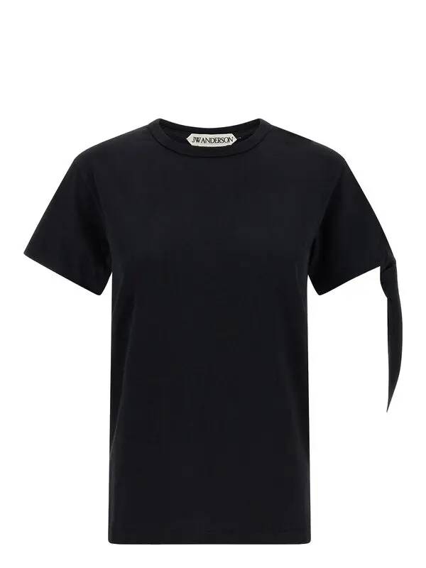 J.W.ANDERSON Cotton Jersey T-shirt With Knot Detailing - Black