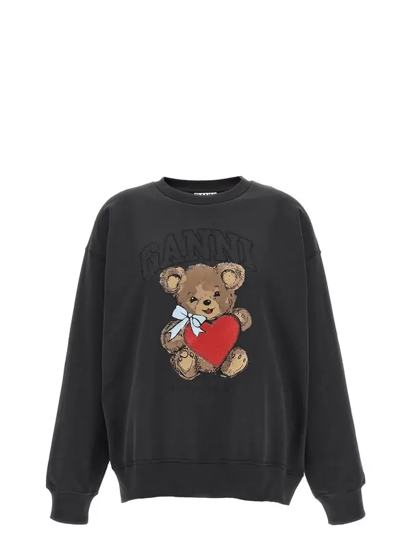 GANNI Orso Organic Cotton Sweatshirt - Black