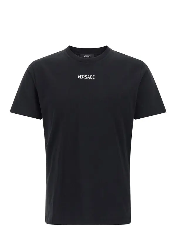 Versace Logo' T-shirt - Black