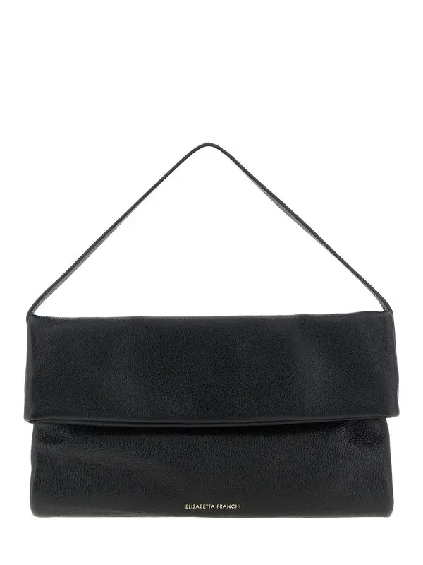 Elisabetta Franchi Logo Shoulder Bag - Black