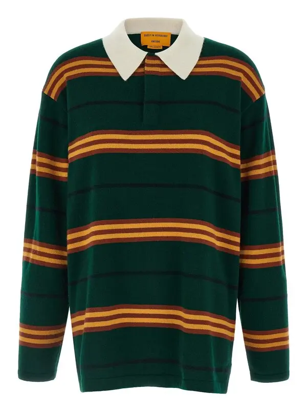 Guest In Residence Striped Cashmere Polo Shirt - Green