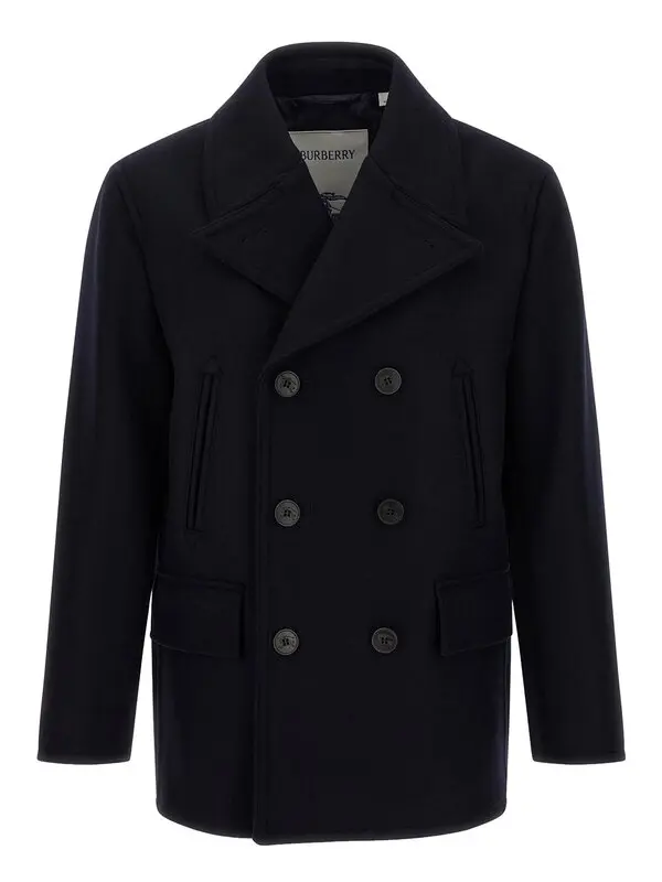 Burberry Shelborne Wool Coat - Blue