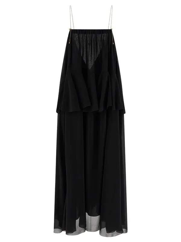 Chloé Silk Chiffon Maxi Dress - Black