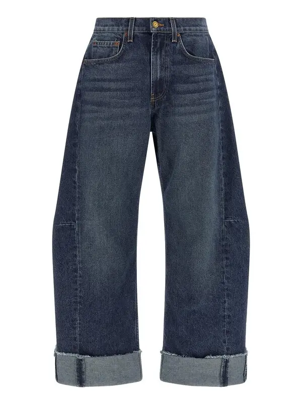 B Sides Relaxed Cuffed Lasso Jeans - Blue