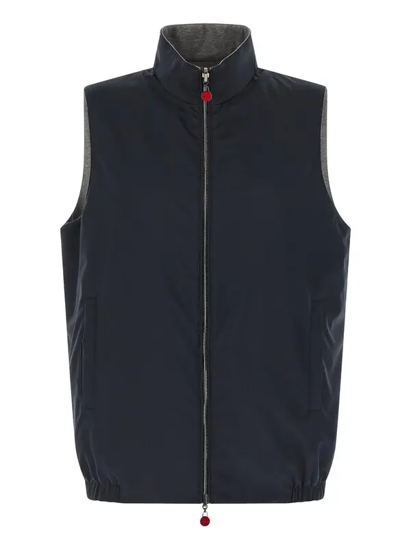 Kiton Double Face Nylon Vest - Blue