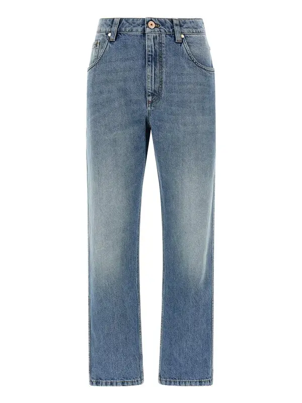 Brunello Cucinelli Straight Leg Denim Jeans - Blue