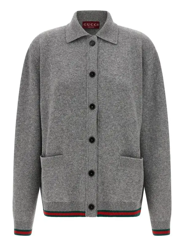 Gucci Polo Cardigan - Gray