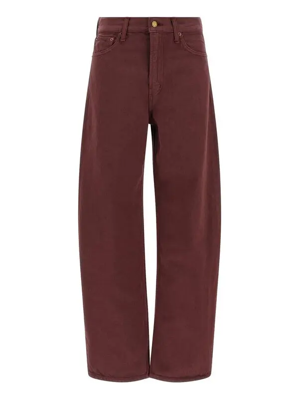 B Sides Leroy Mid Relaxed Bow Denim Jeans - Bordeaux