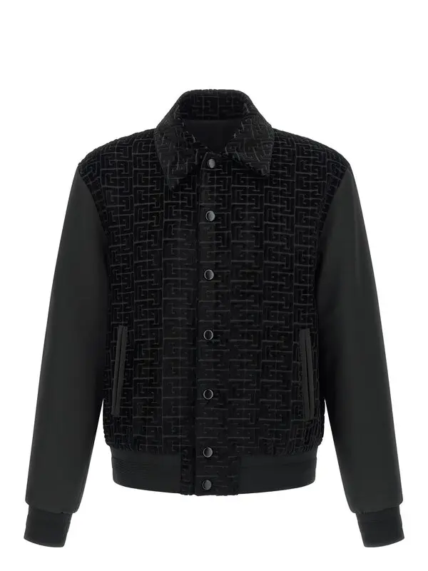 Balmain Velvet Bomber Jacket - Black