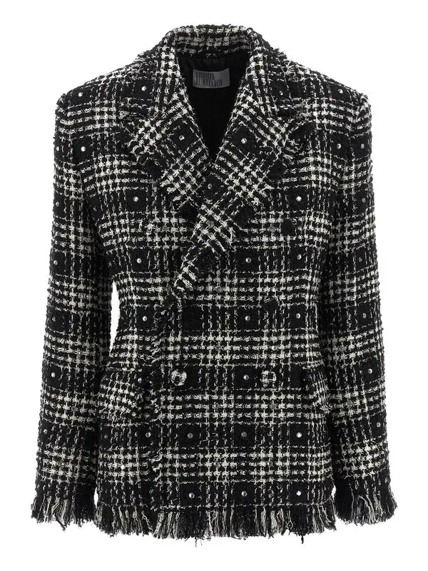 Giuseppe Di Morabito Tweed And Rhinestone Blazer - White/black