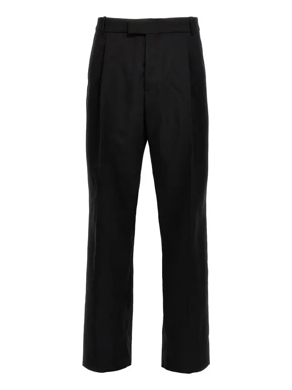 Alexander McQueen Gabardine Wool Trousers - Black
