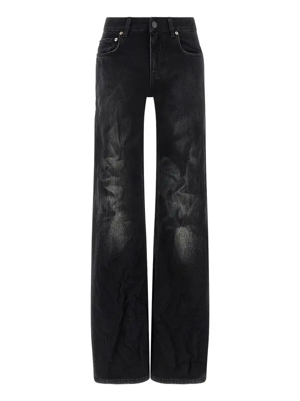 Balenciaga Wide Leg Denim Jeans - Black