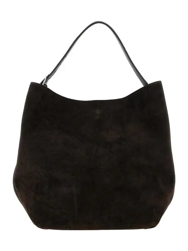 TOTEME Belted Suede Shoulder Bag - Brown