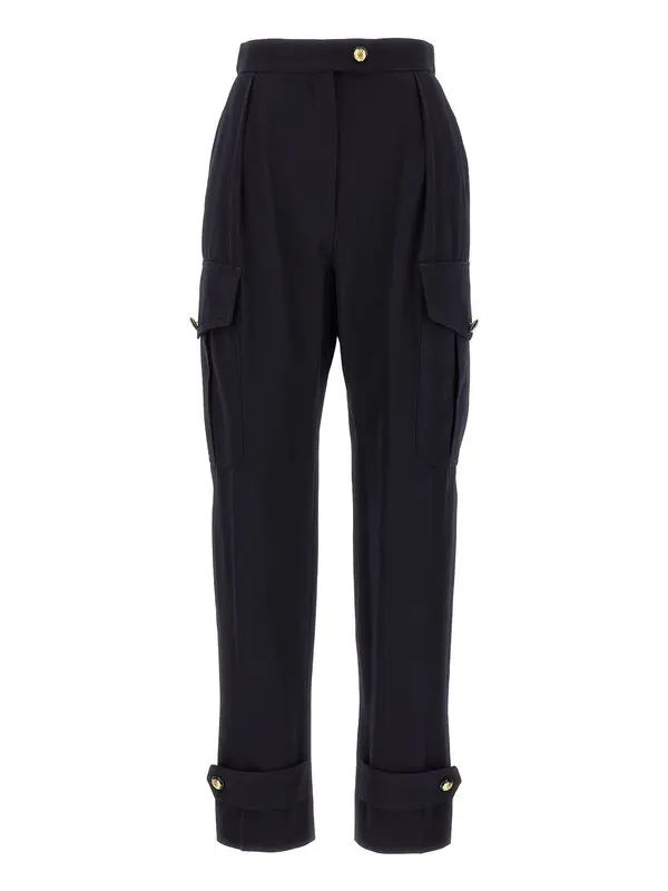 Alexander McQueen Wool And Cotton Blend Cargo Trousers - Blue