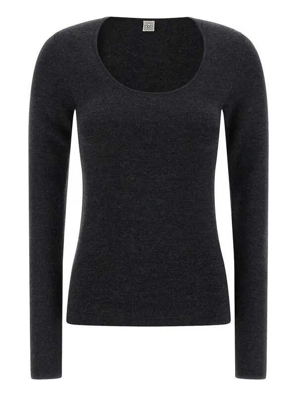 TOTEME Compact Knit Sweater - Gray