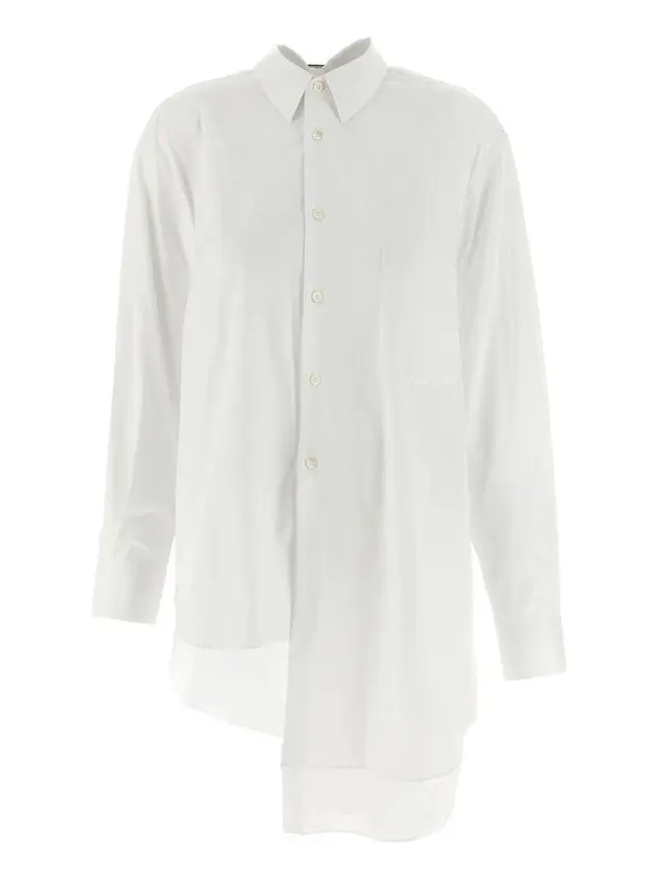Comme Des Garçons Asymmetric Hem Cotton Shirt - White