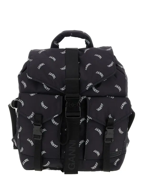 GANNI Re-tech Technical Fabric Backpack - Black