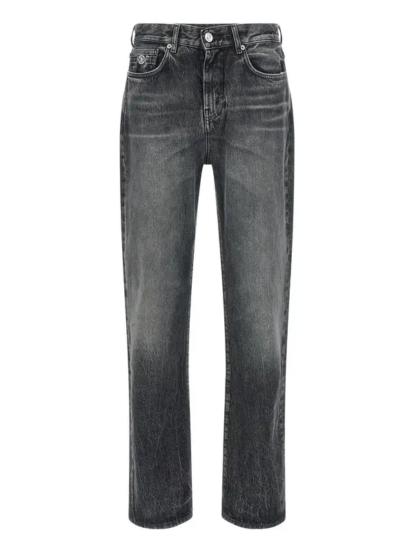 Versace Medusa Biggie Stonewashed Cotton Denim Jeans - Gray