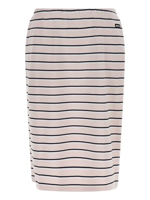 ROTATE BY BIRGER CHRISTENSEN Striped Stretch Cotton Midi Skirt - Pink