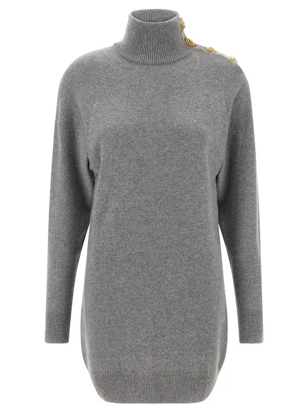 Balmain Cashmere Wool Dress - Gray