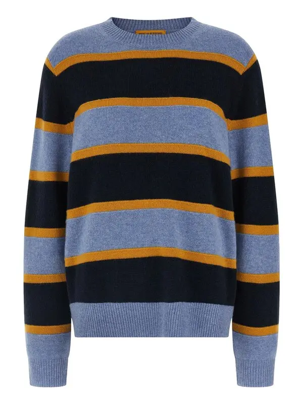 Guest In Residence Stripe Crew Cashmere Sweater - Multi