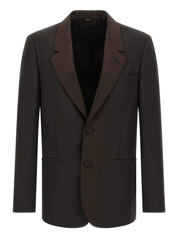 Fendi Crepe Wool Blazer - Brown