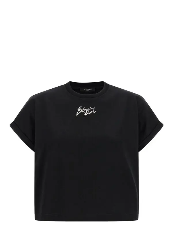 Balmain Cropped T-shirt - Black
