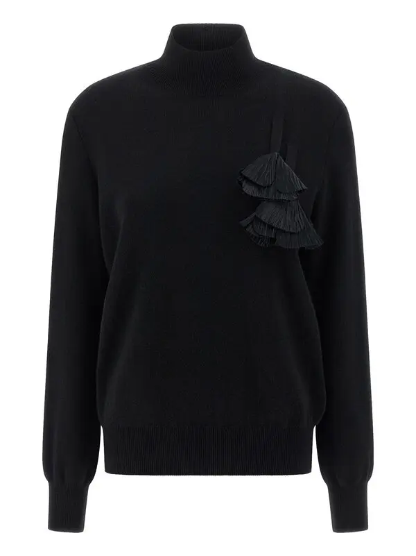 FERRAGAMO Floral Insert Sweater - Black