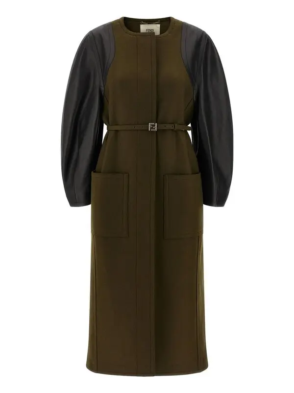Fendi Wool Felt Overcoat - Green