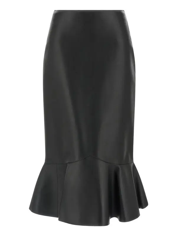 Fendi Nappa Midi Skirt - Black