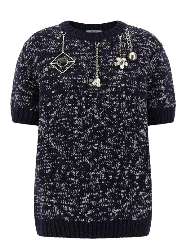 Prada Virgin Wool Pendant Sweater - Multi
