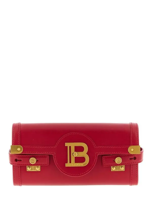 Balmain B-buzz 23 Leather Clutch Bag - Fuchsia
