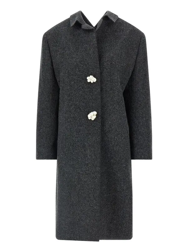 Prada Shetland Wool Coat - Gray