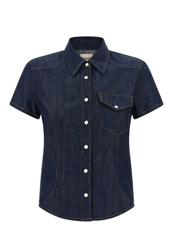 Khaite Cavazos Cotton Denim Shirt - Blue