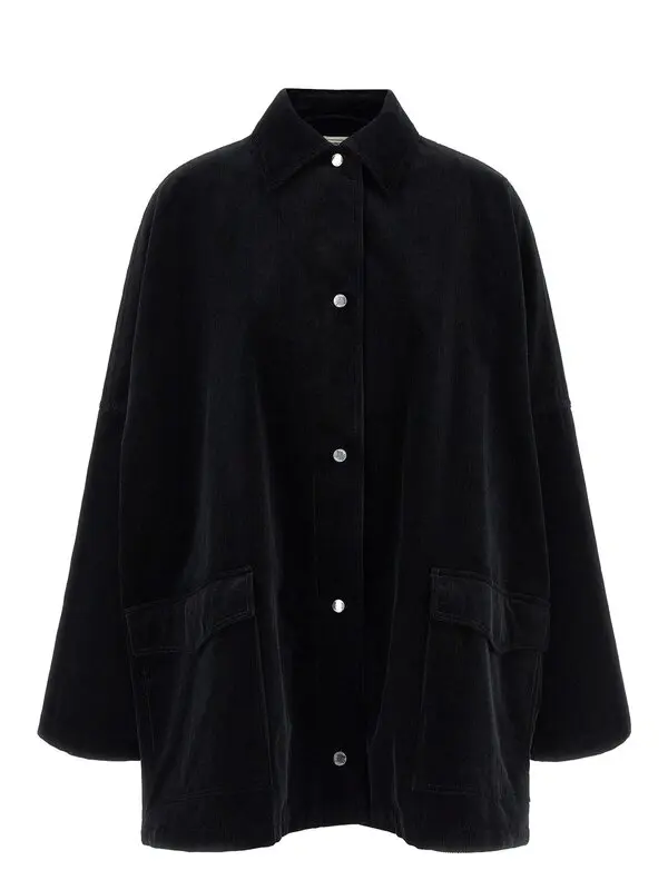 TOTEME Velvet Overshirt - Black
